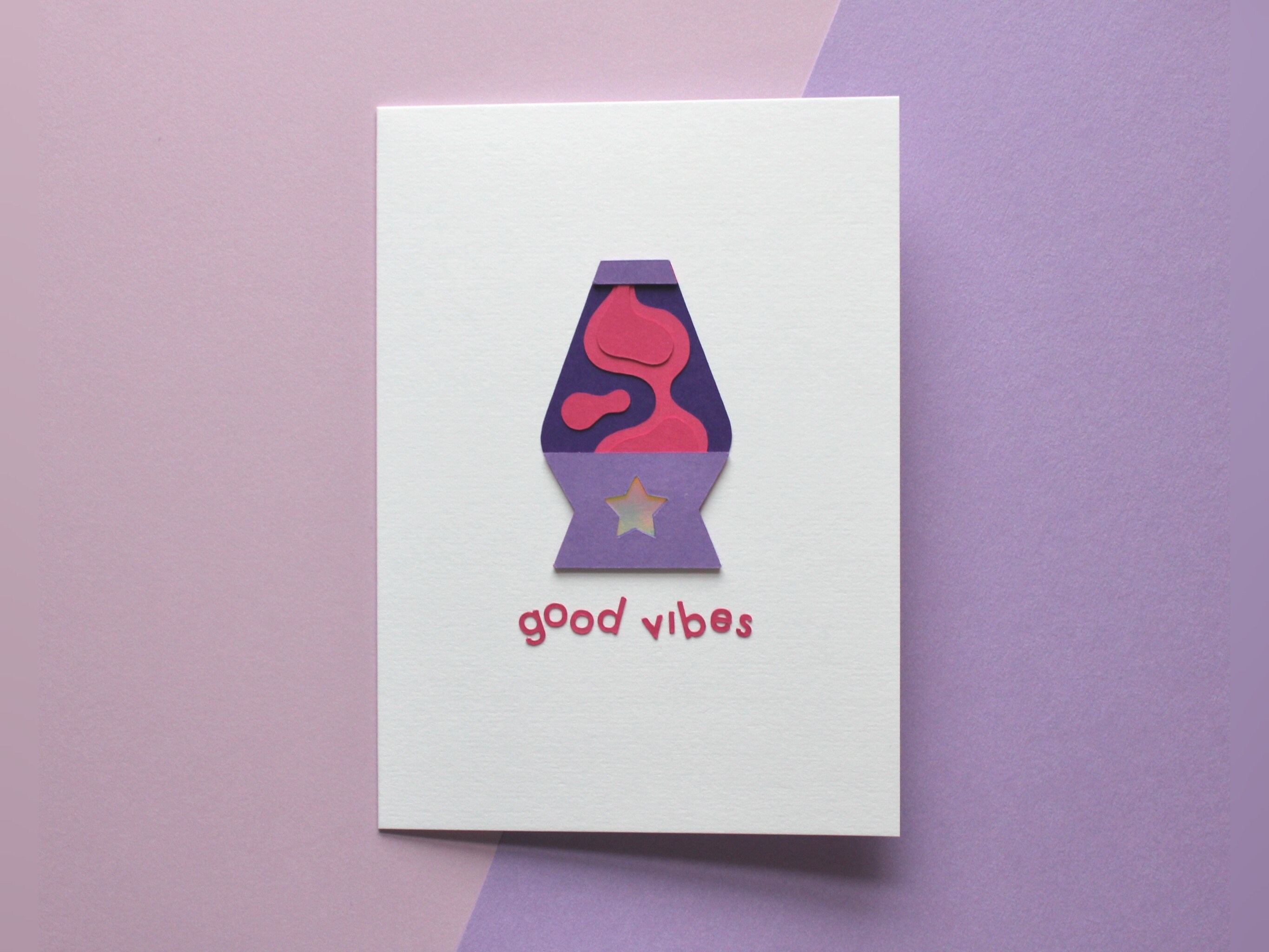 Handmade Keepsake Greeting Card Lava Lamp/Good Vibes General Occasion ...