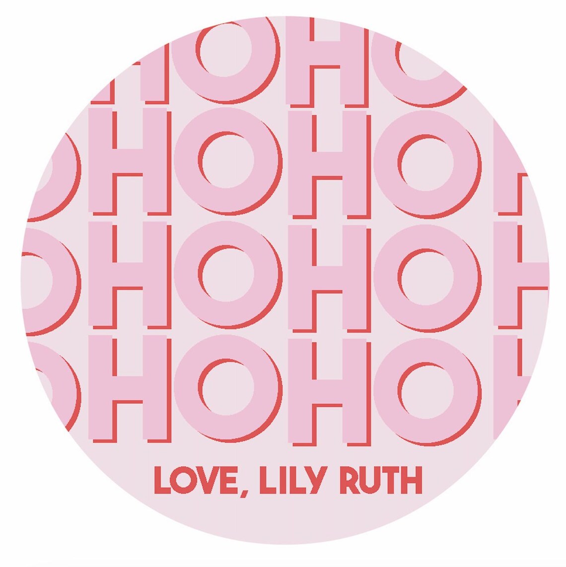 Pink HO HO HO Christmas Round Gift Tag - Etsy