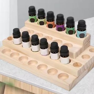 Wooden Essential Oil Bottle Storage Wooden Box Display Rack (3 Sizes ...