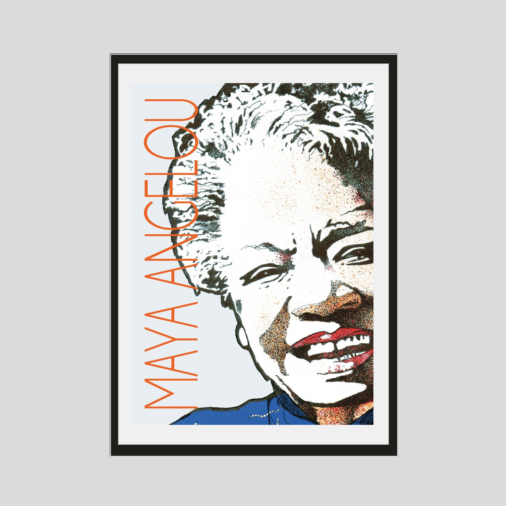 Maya Angelou A2 Poster - Contemporary Portrait Poster | Literary Print ...