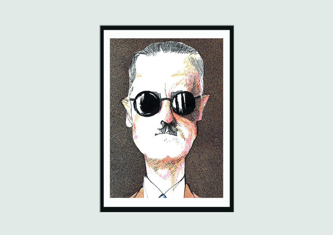 James Joyce Portrait- Signed Print | Literary Print | Original Signed ...