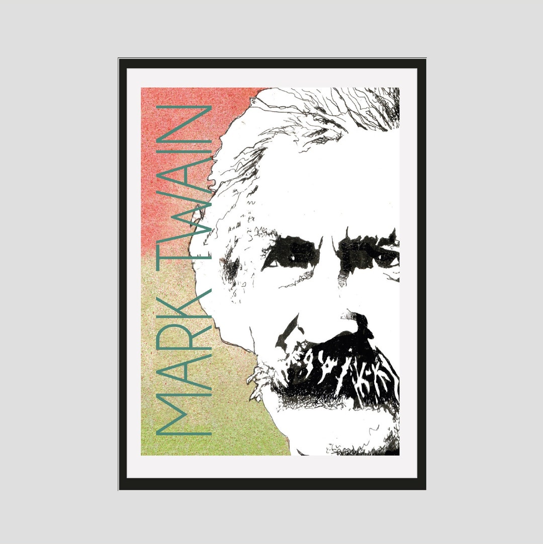 Mark Twain Author Poster Póster de retrato contemporáneo A2 / Impresión ...