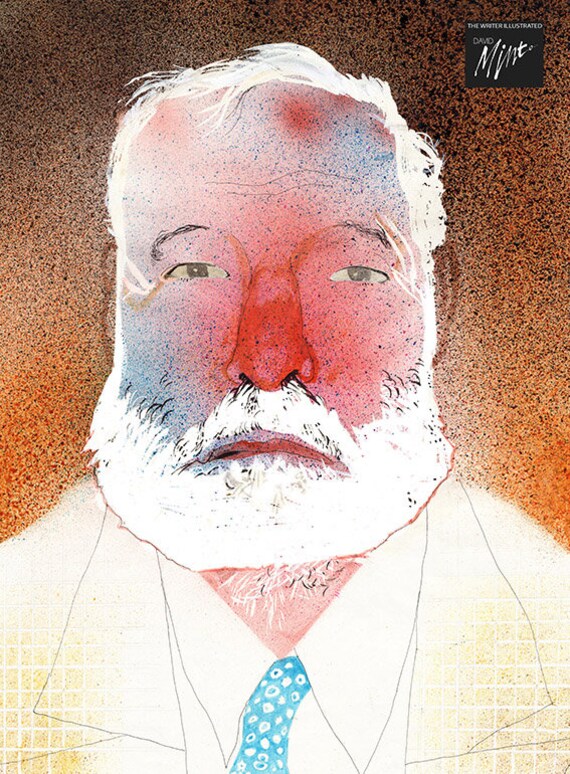 Ernest Hemingway Portrait Signed Print Literary Print | Etsy
