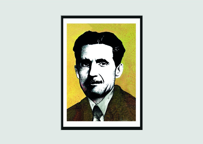 George Orwell Portrait Signierter Druck | Literarischer Druck ...
