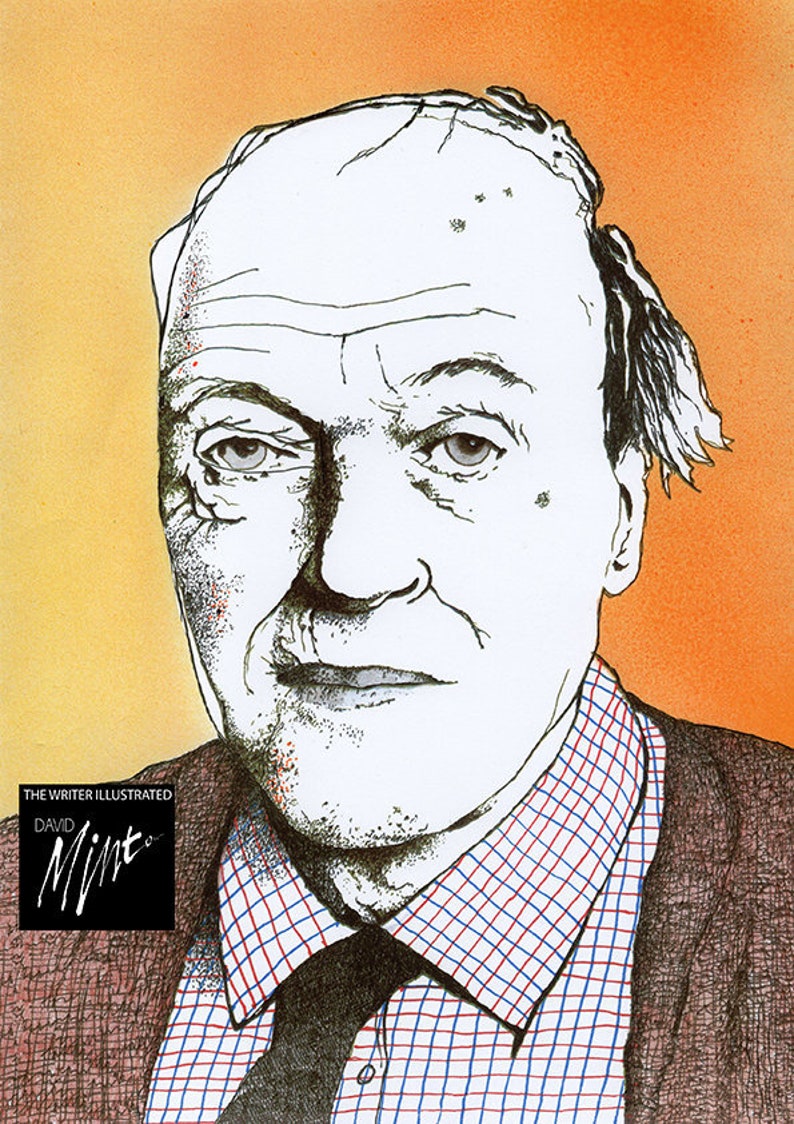 Roald Dahl Portrait Signed Fine Art Print Literary Print | Etsy