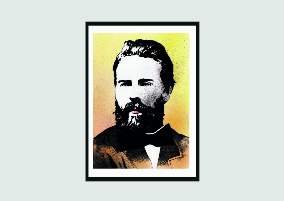 Herman Melville Portrait - A4 Signed Art Print | Literary Print Book ...