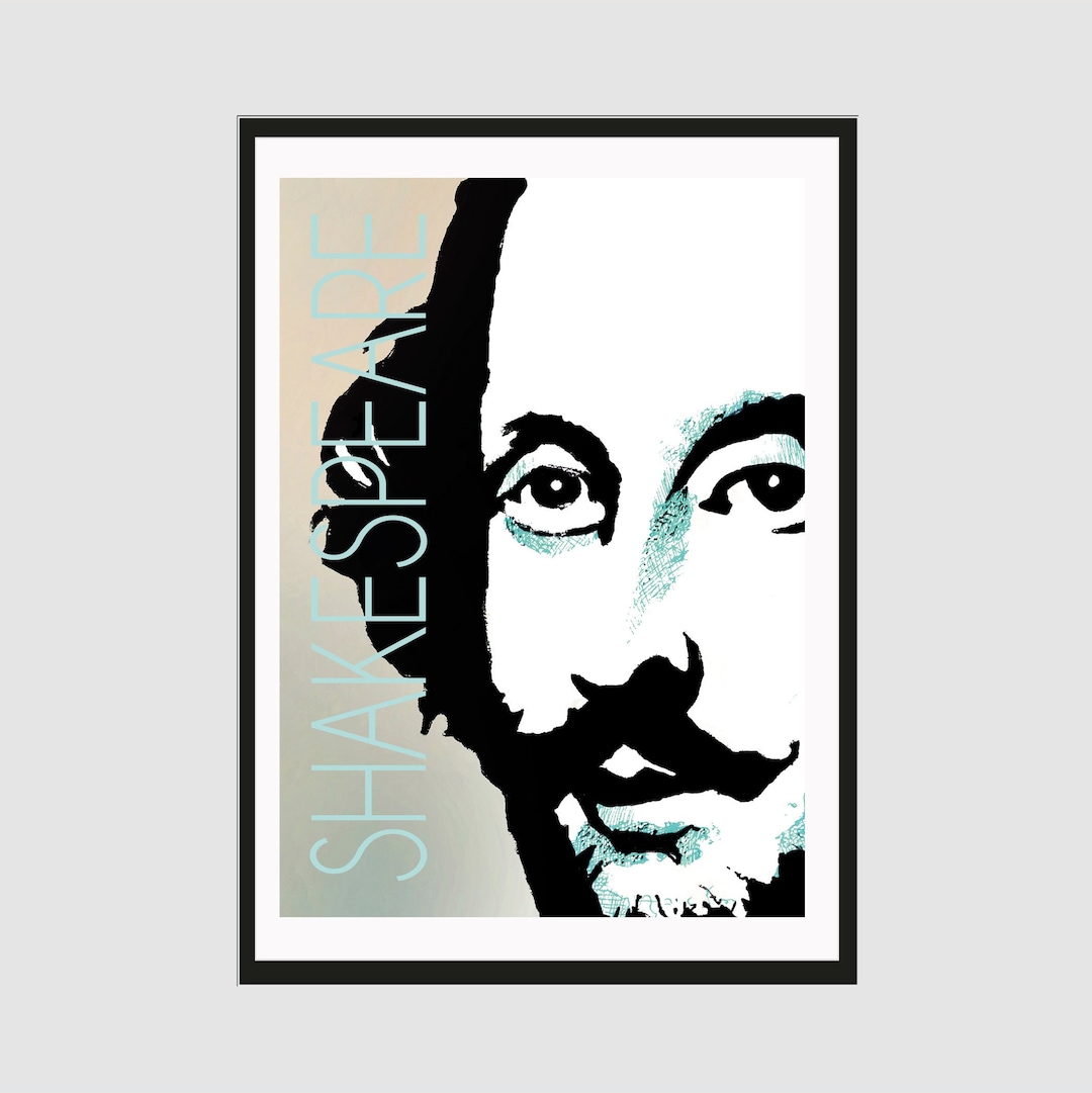 William Shakespeare A2 Poster - Contemporary Portrait Poster | Literary ...