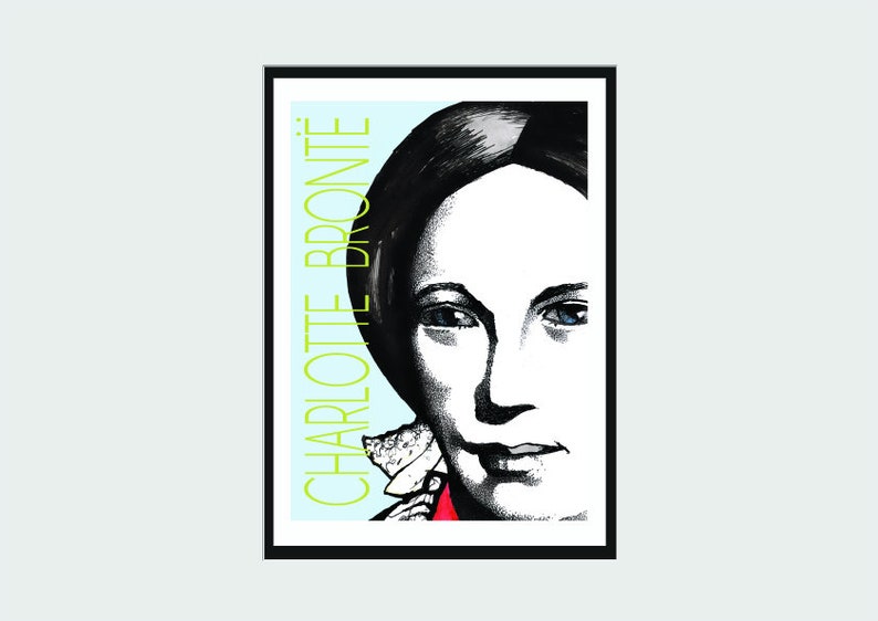 Charlotte Brontë Art Portrait Poster Contemporary A2 Portrait Poster ...