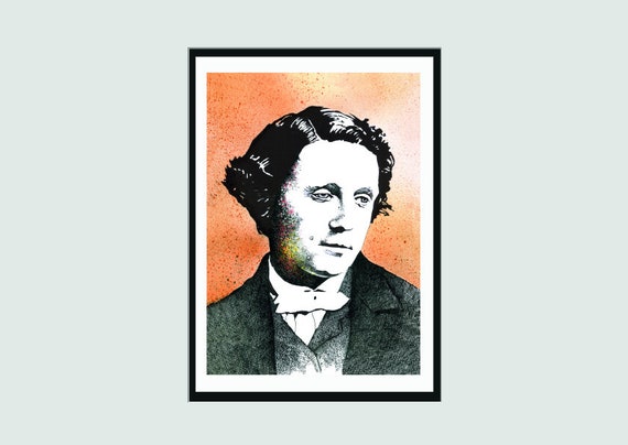 Lewis Carroll Portrait Signed Print Literary A4 Print Gift - Etsy