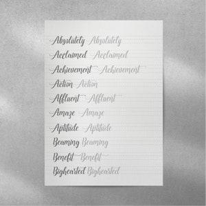 Cleopatra Beautiful Script Printable Handwriting Practice Worksheets ...