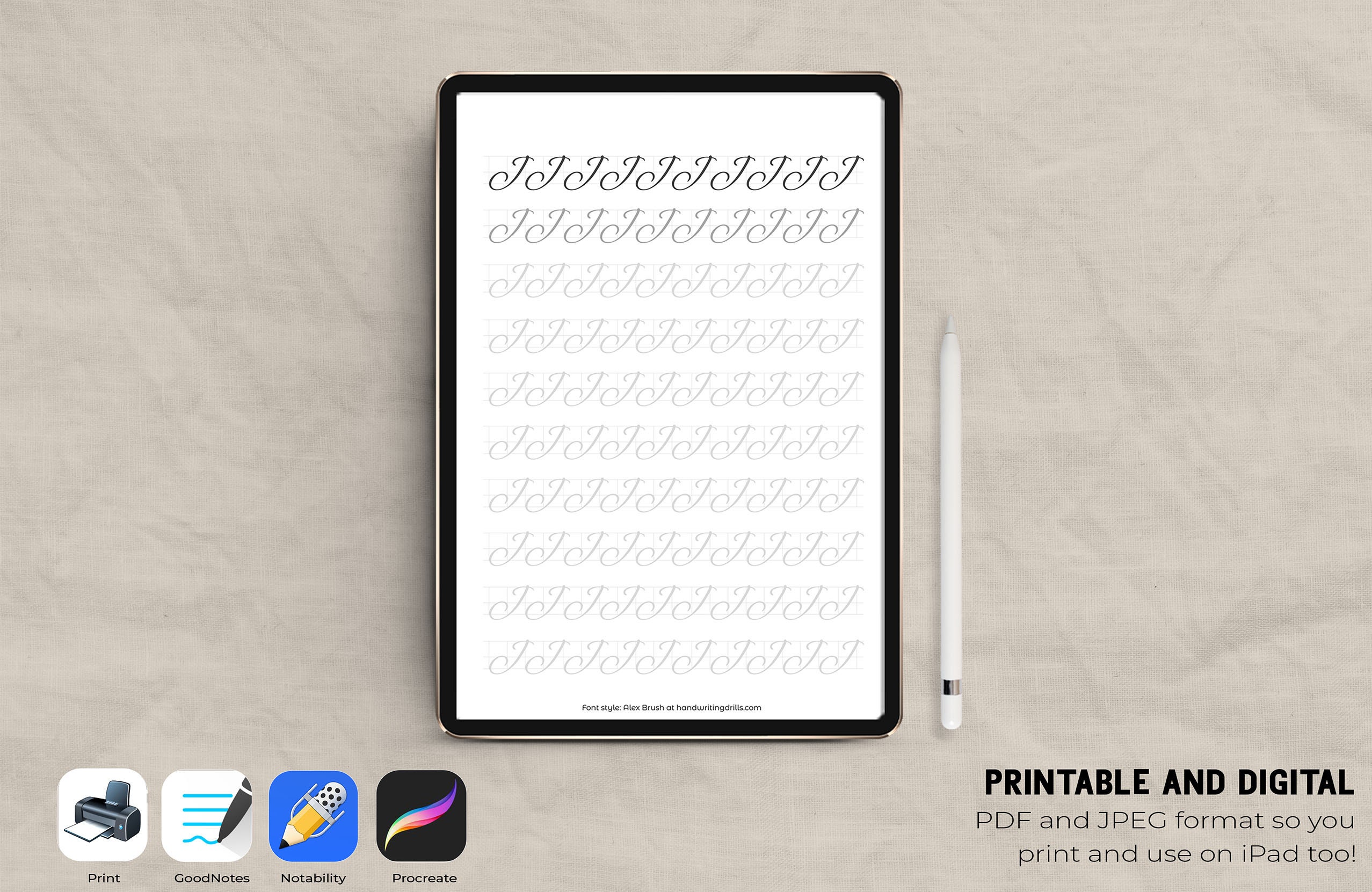 Lettering Printable Handwriting Muscle Memory Practice for Adults ...