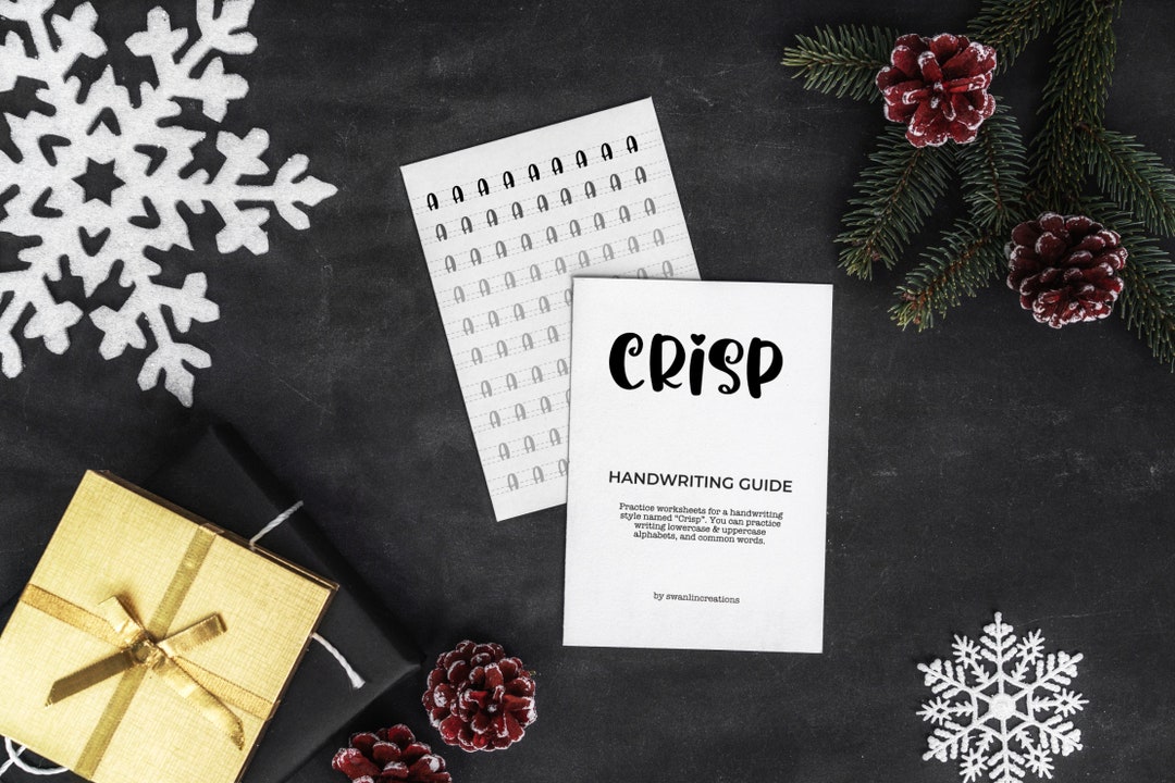 Crisp Handwriting Worksheet - Brush Lettering - Printable and iPad ...