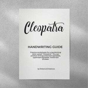 Cleopatra Beautiful Script Printable Handwriting Practice Worksheets ...