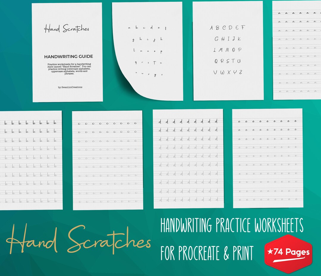 Hand Scratches Printable Handwriting Practice Worksheets for Kids and ...