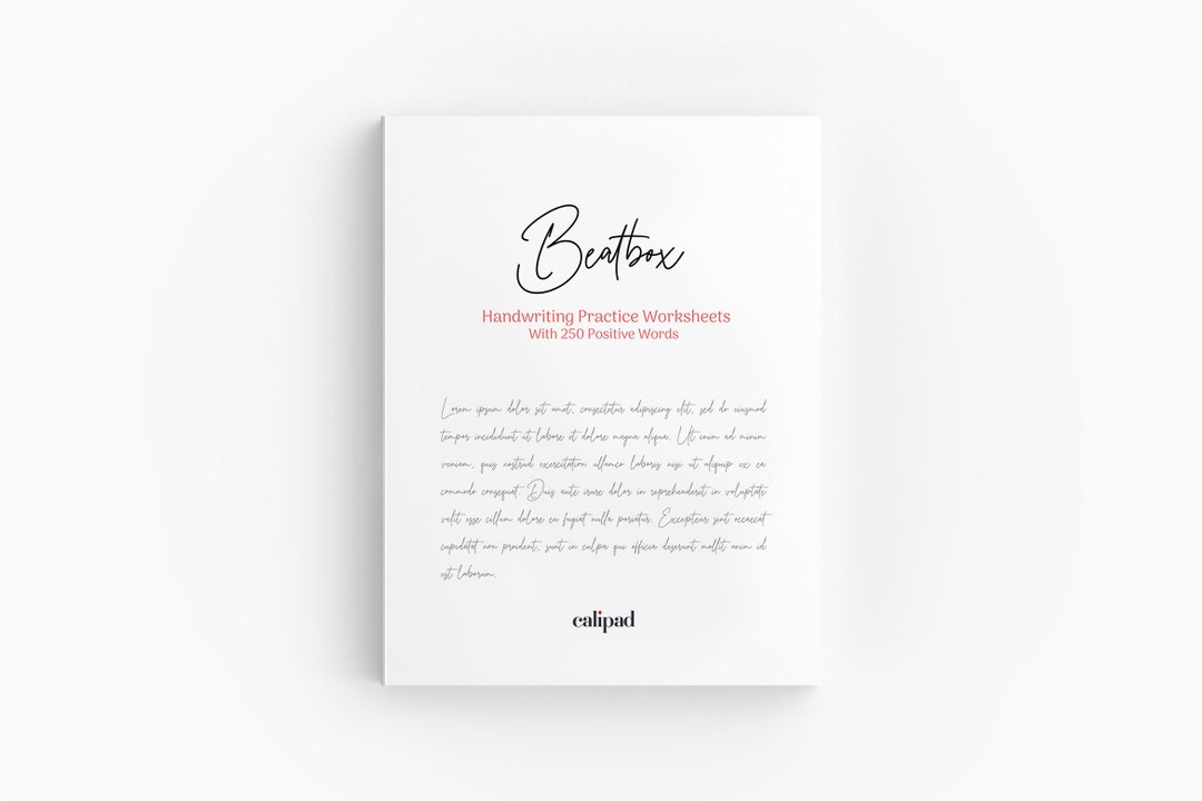 Beatbox - Printable Handwriting Practice - Digital File - Lettering ...