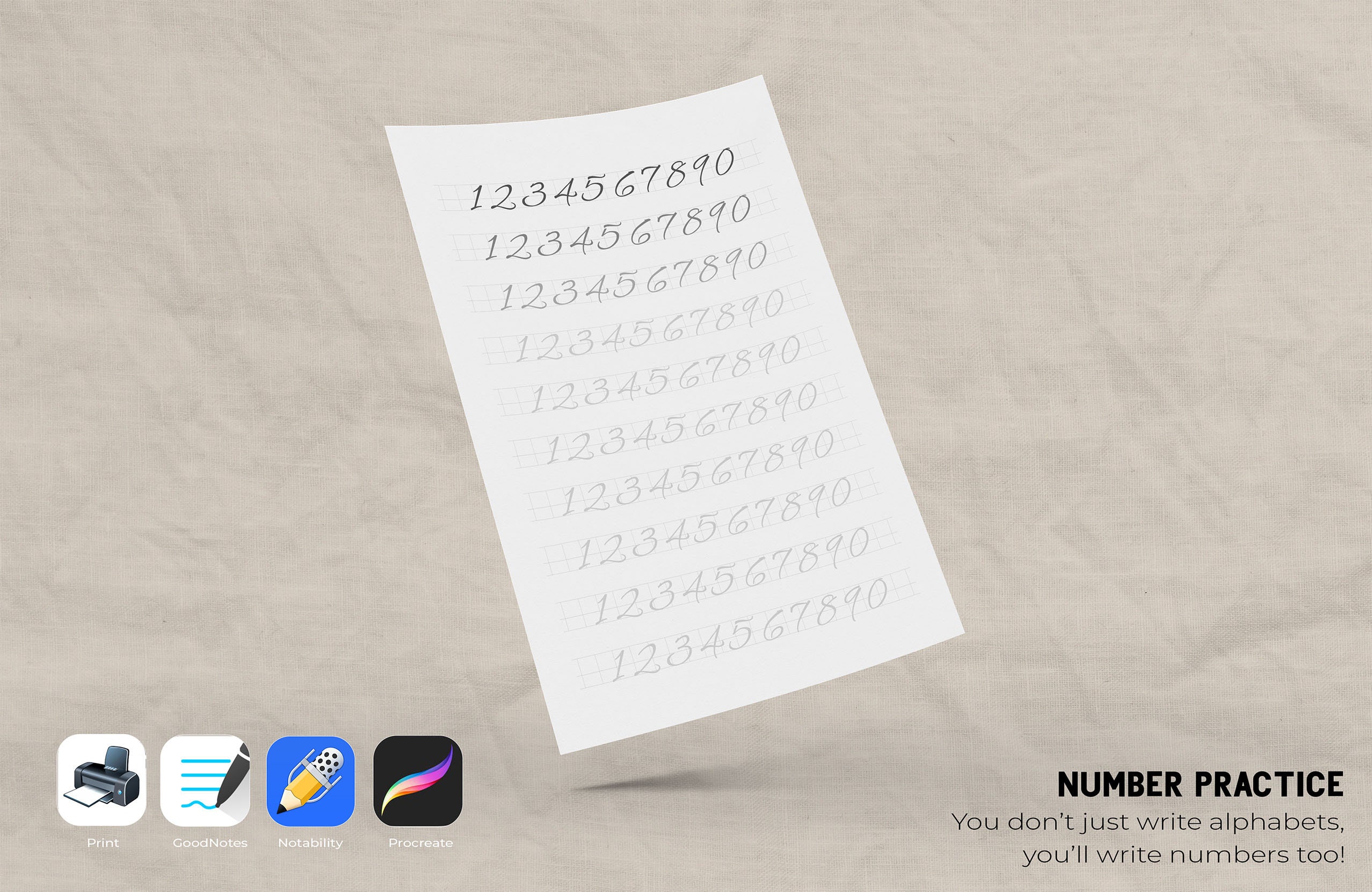 Lettering Printable Handwriting Muscle Memory Practice for Adults ...