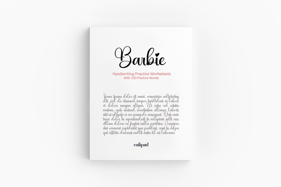 Barbie - Printable Handwriting Practice - Digital File - Lettering ...