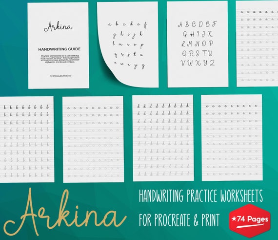Arkina Upright Cursive Handwriting Practice for Adults & | Etsy