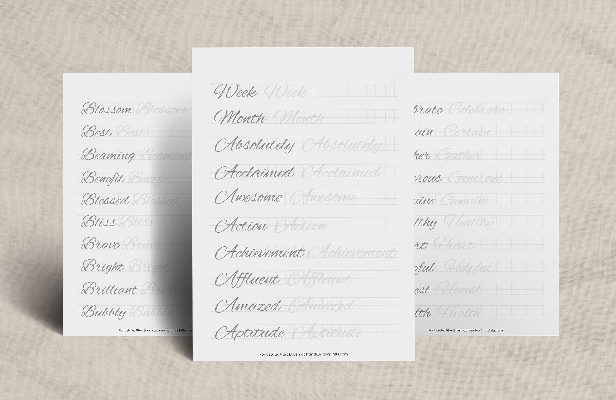 Lettering Printable Handwriting Muscle Memory Practice for Adults ...