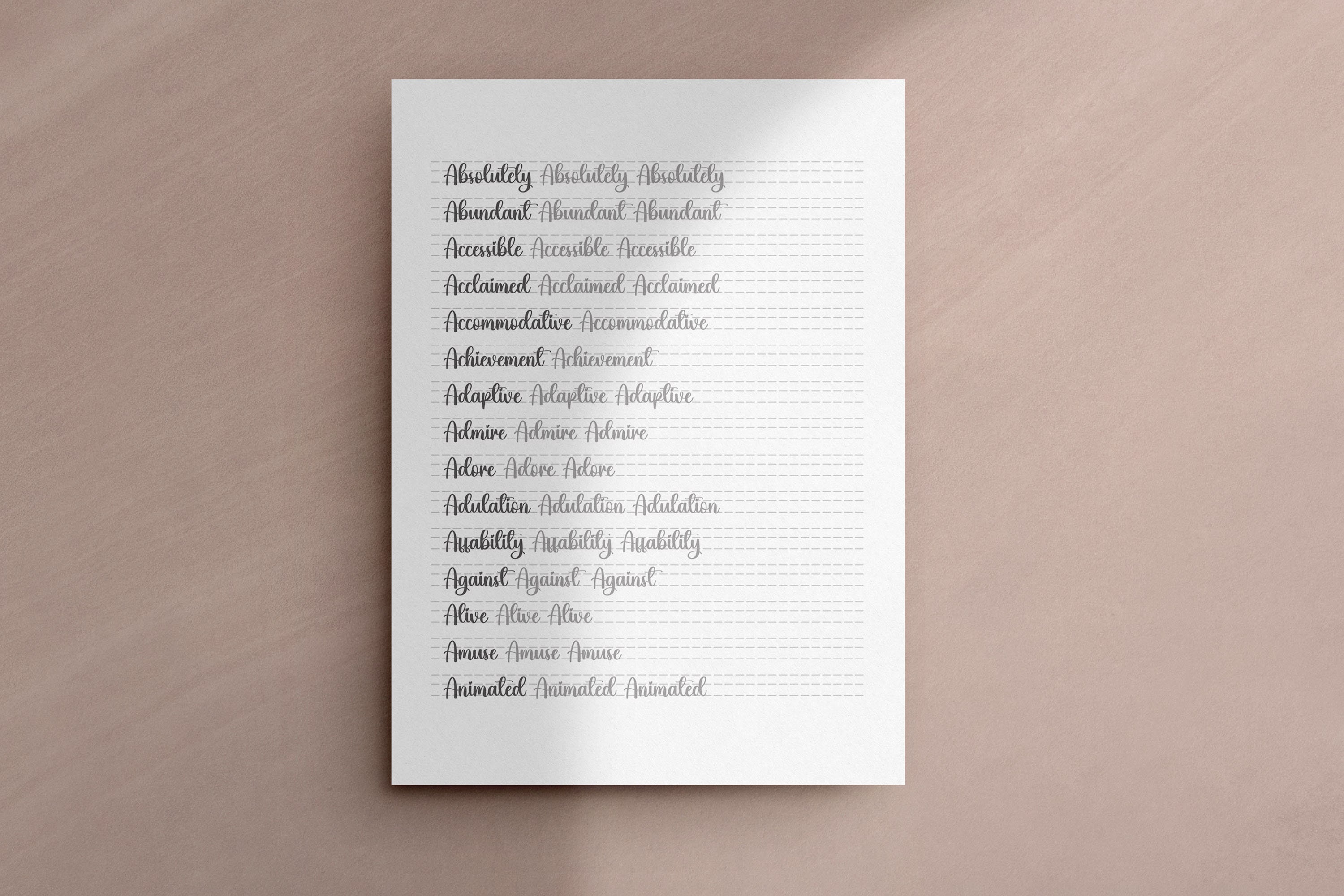 Thick Hand Lettering Printable Handwriting Practice Worksheets - Etsy