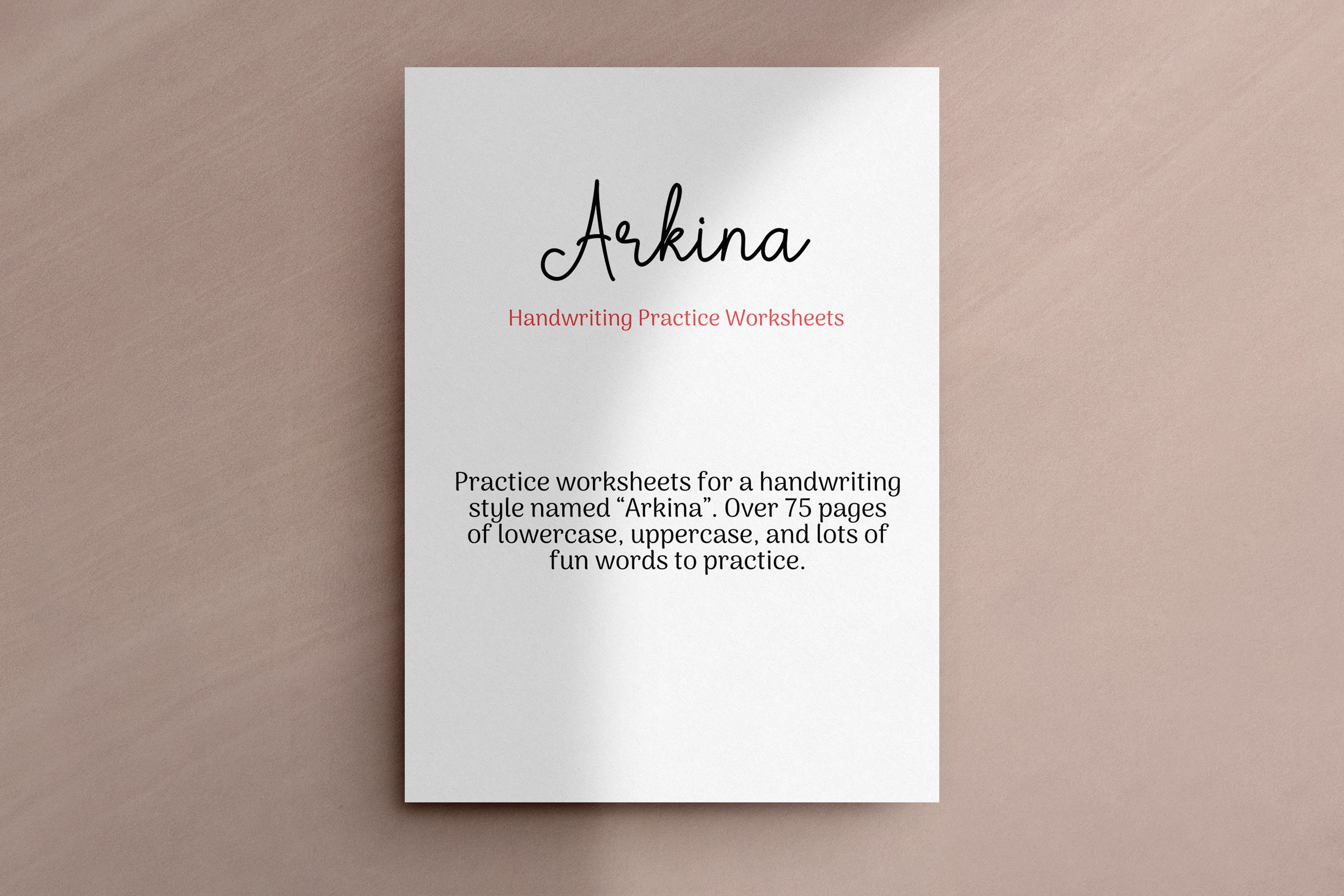 Arkina Upright Cursive Handwriting Practice for Adults & Working ...