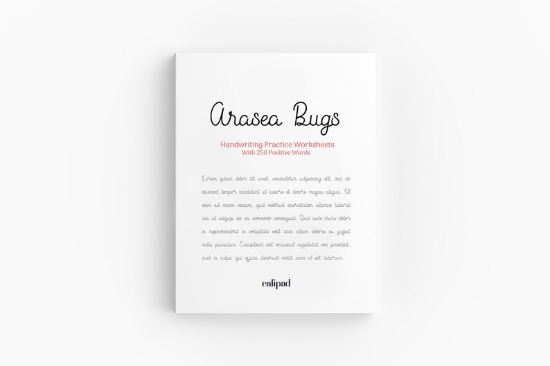 Arasea Bugs Monoline Cursive Printable Handwriting - Etsy