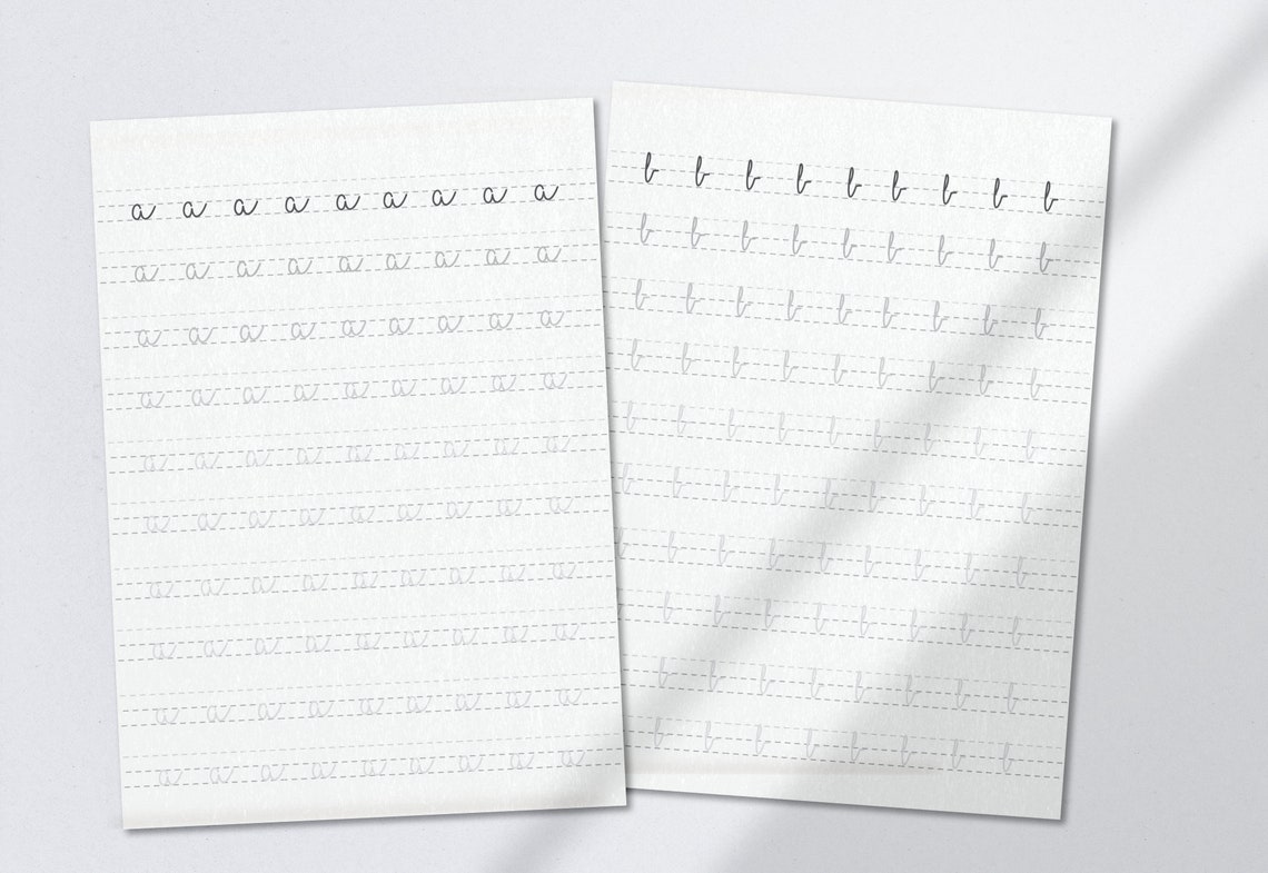 Cursive Upright Adult Working Handwriting Style Printable - Etsy