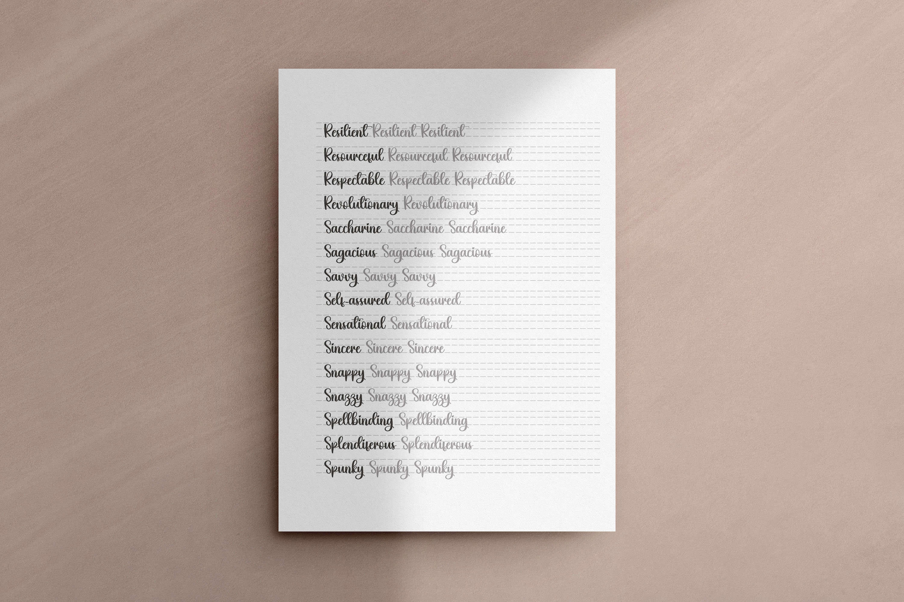 Thick Hand Lettering Printable Handwriting Practice Worksheets - Etsy