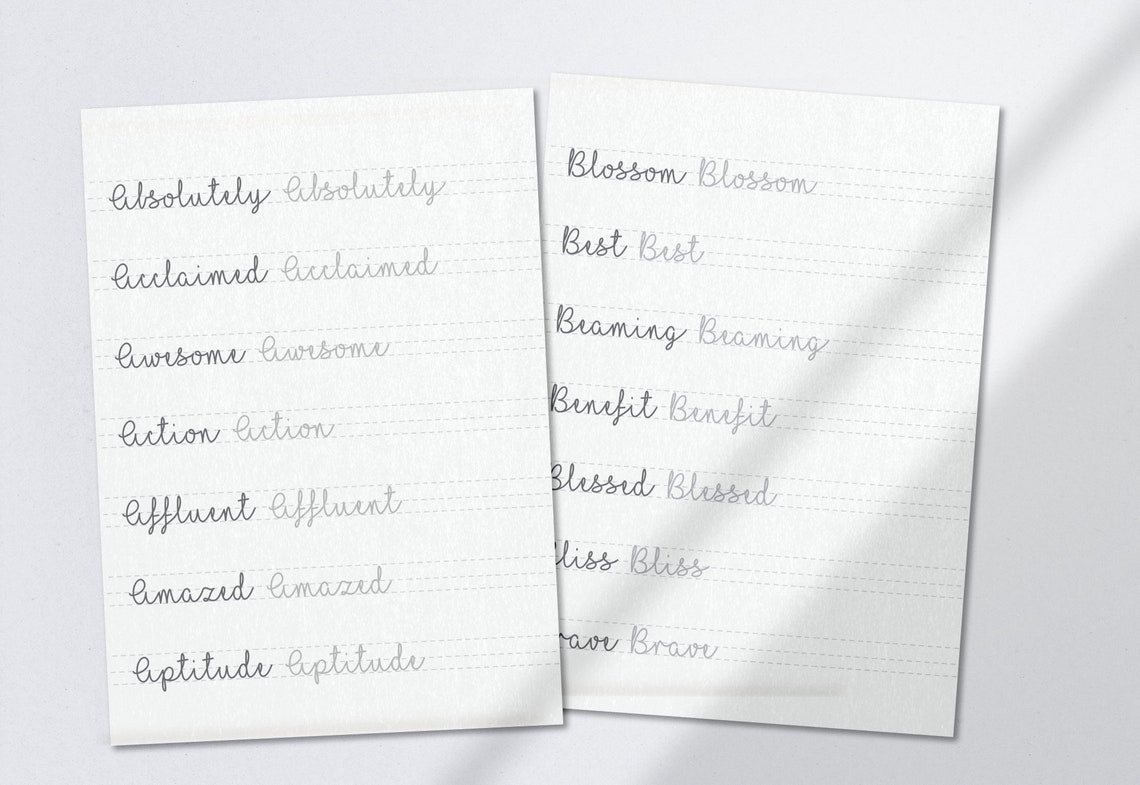 Cursive Upright Adult Working Handwriting Style Printable - Etsy