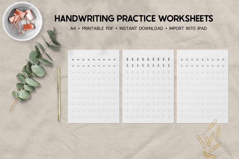 Hey Molly Hand Lettering Printable Handwriting Practice Worksheets - Etsy
