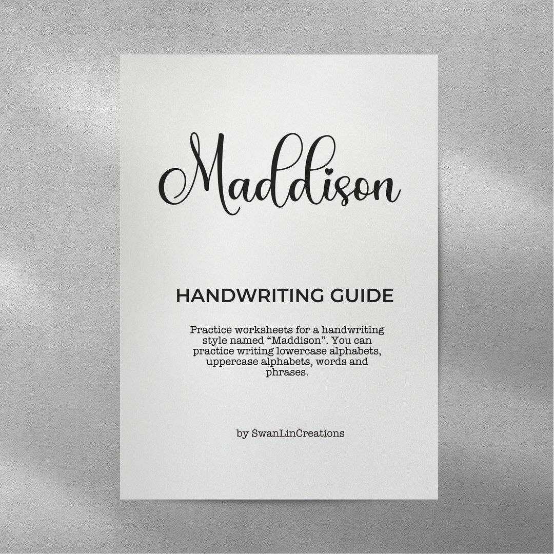 Maddison Hand Lettering Printable Brush Pen Handwriting Practice ...