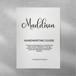 Maddison Hand Lettering Printable Brush Pen Handwriting Practice ...