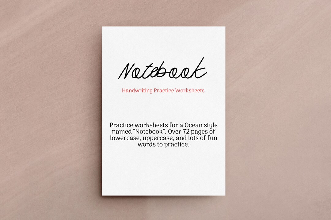 Notebook Monoline Hand Lettering Printable Brush Pen Handwriting ...