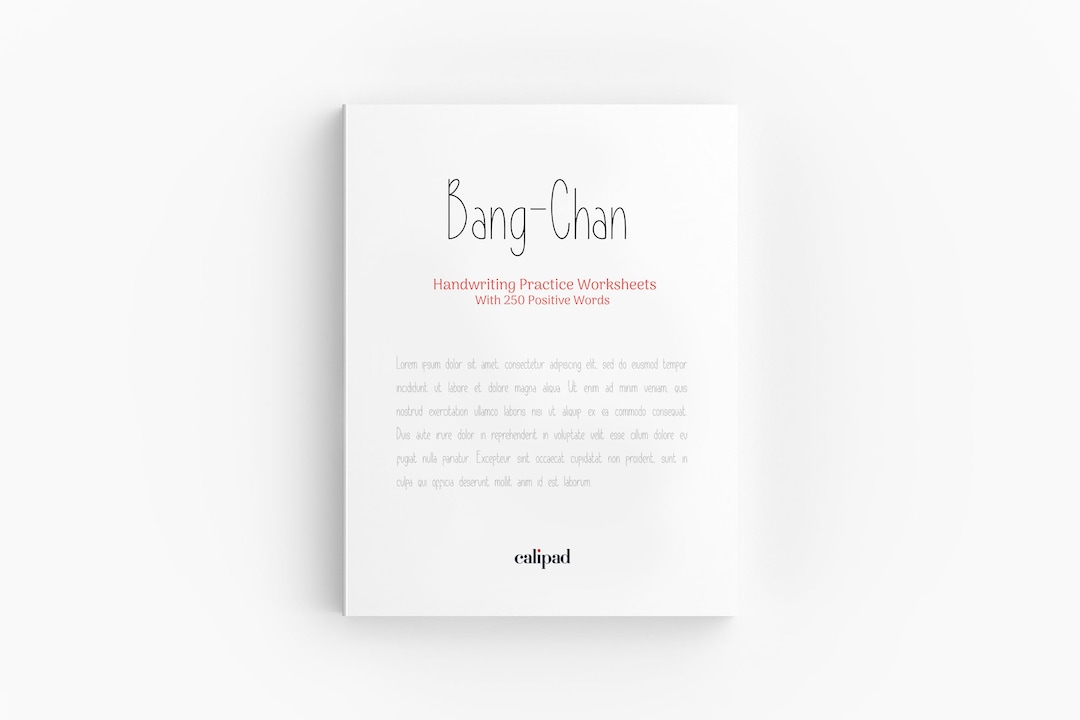 Bang-chan - Printable Handwriting Practice - Digital File - Lettering ...