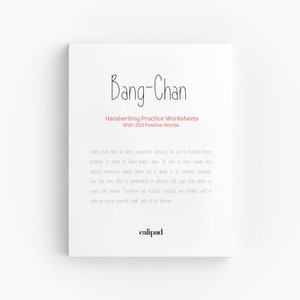 Bang-chan - Printable Handwriting Practice - Digital File - Lettering ...