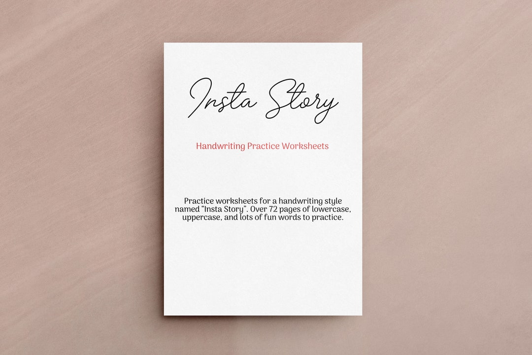 Insta Story Lettering Worksheet - Printable - Etsy