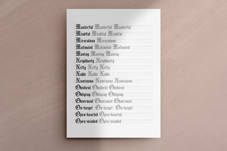 Old English Handwriting Practice Worksheets - Etsy