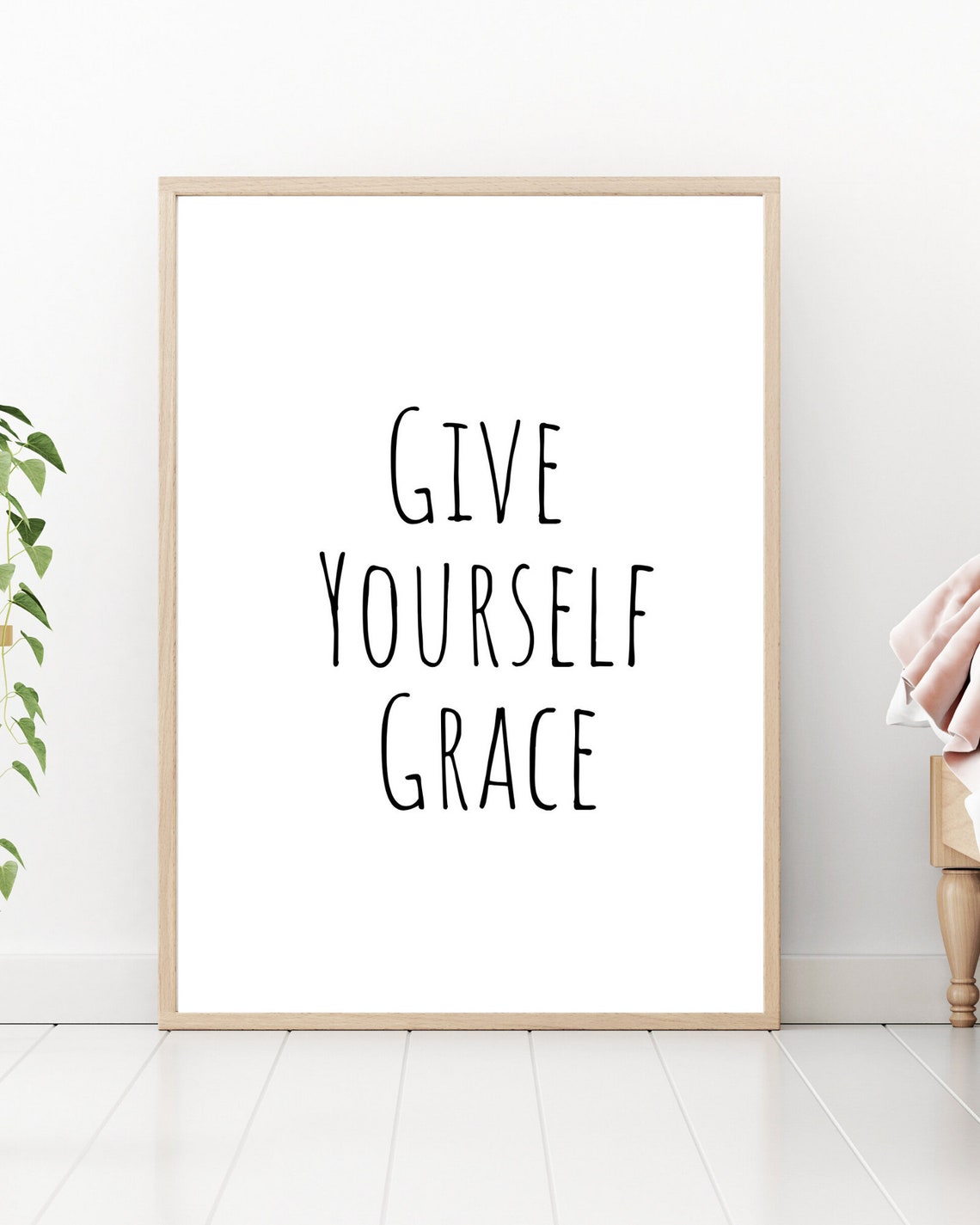 Give Yourself Grace Quote Print Typography Wall Art | Etsy
