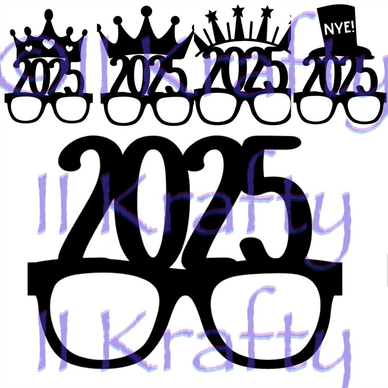 New Year Ever 2025 Party Glasses SVG Files Only - Etsy