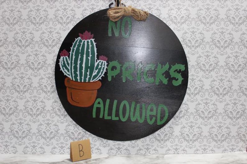 No Pricks Allowed Sign - Etsy