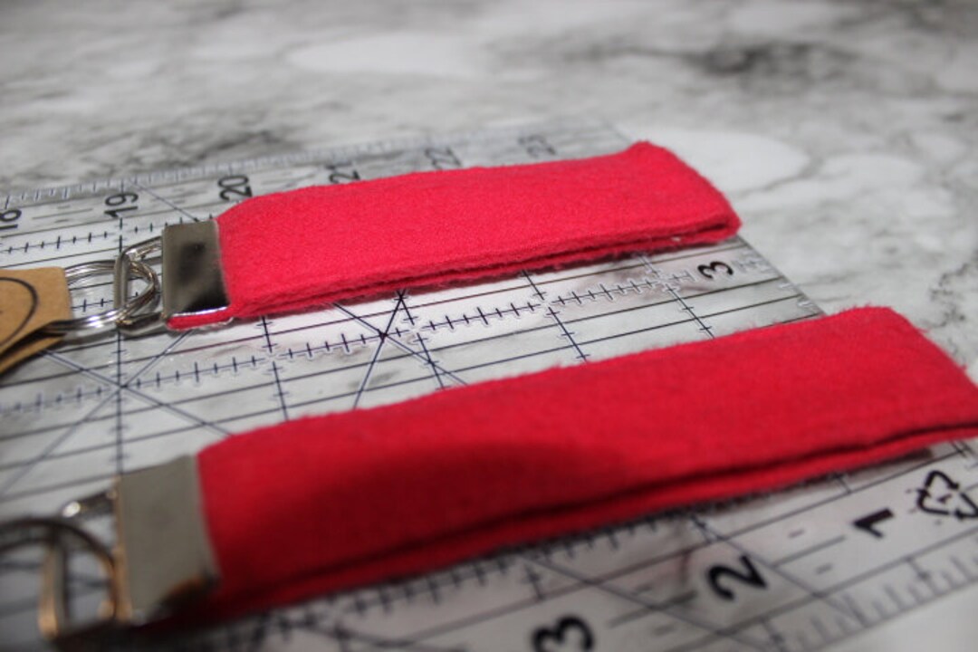 Solid Red Flannel Keychain/lanyard - Etsy