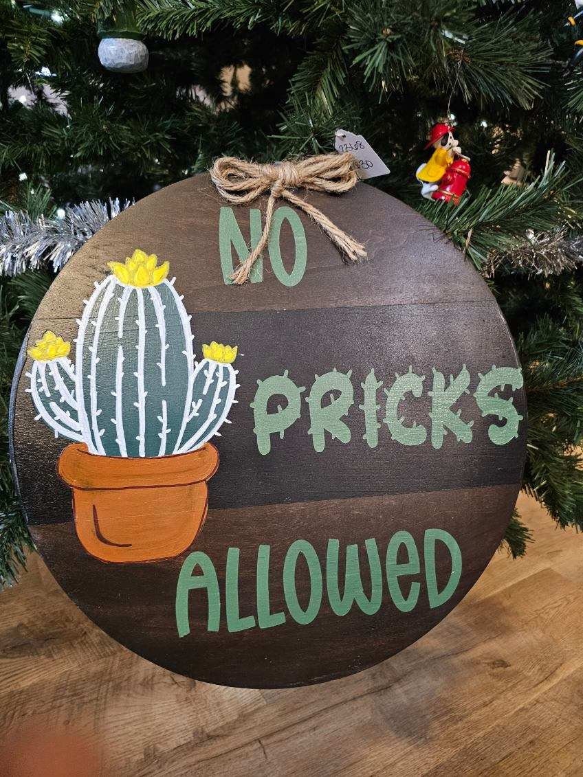 No Pricks Allowed Sign - Etsy
