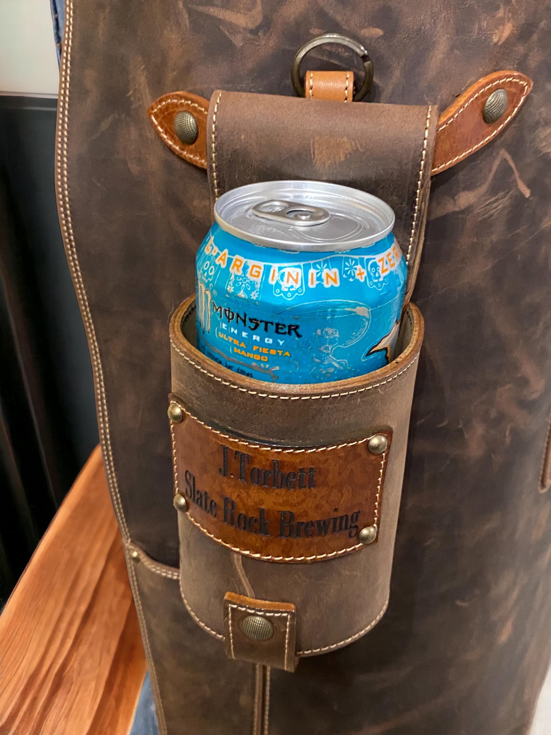 Personalised Beer Holder Belt, Custom Engraving Full Grain Leather Beer ...