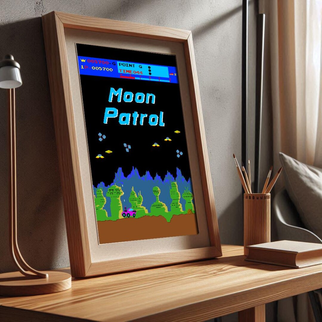 Moon Patrol - Pixel Art Poster Inspired by Famous Retro Game - Etsy