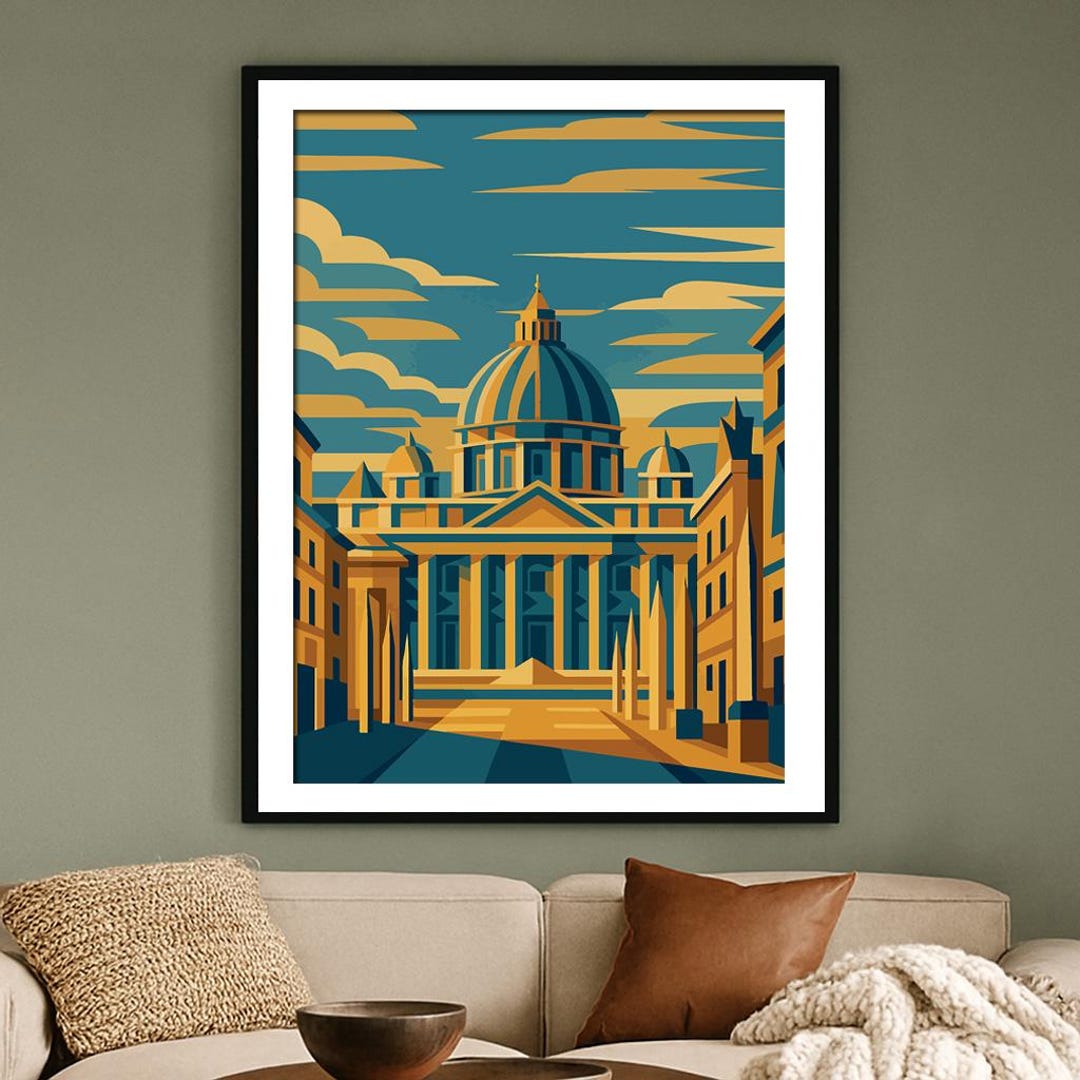 Art Deco Italy – St. Peter's Basilica Wall Art Print, Vatican ...