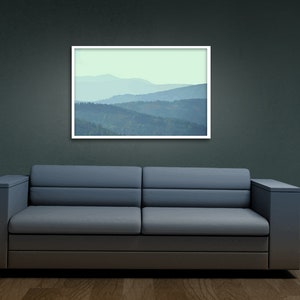Blue Mountain Abstract Minimal Vector Landscape, Printable Wall Art - Etsy