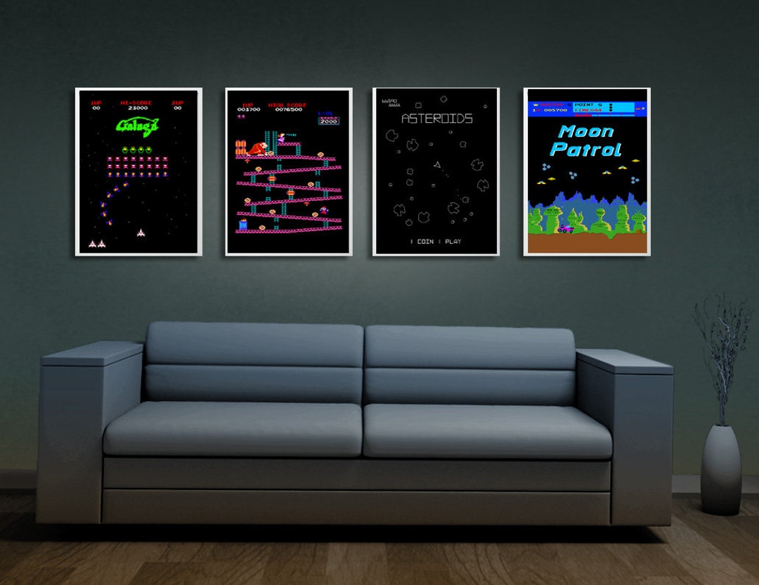 Posters Inspired by Old Video Game - Galaga, Donkey Kong, Moon Patrol ...