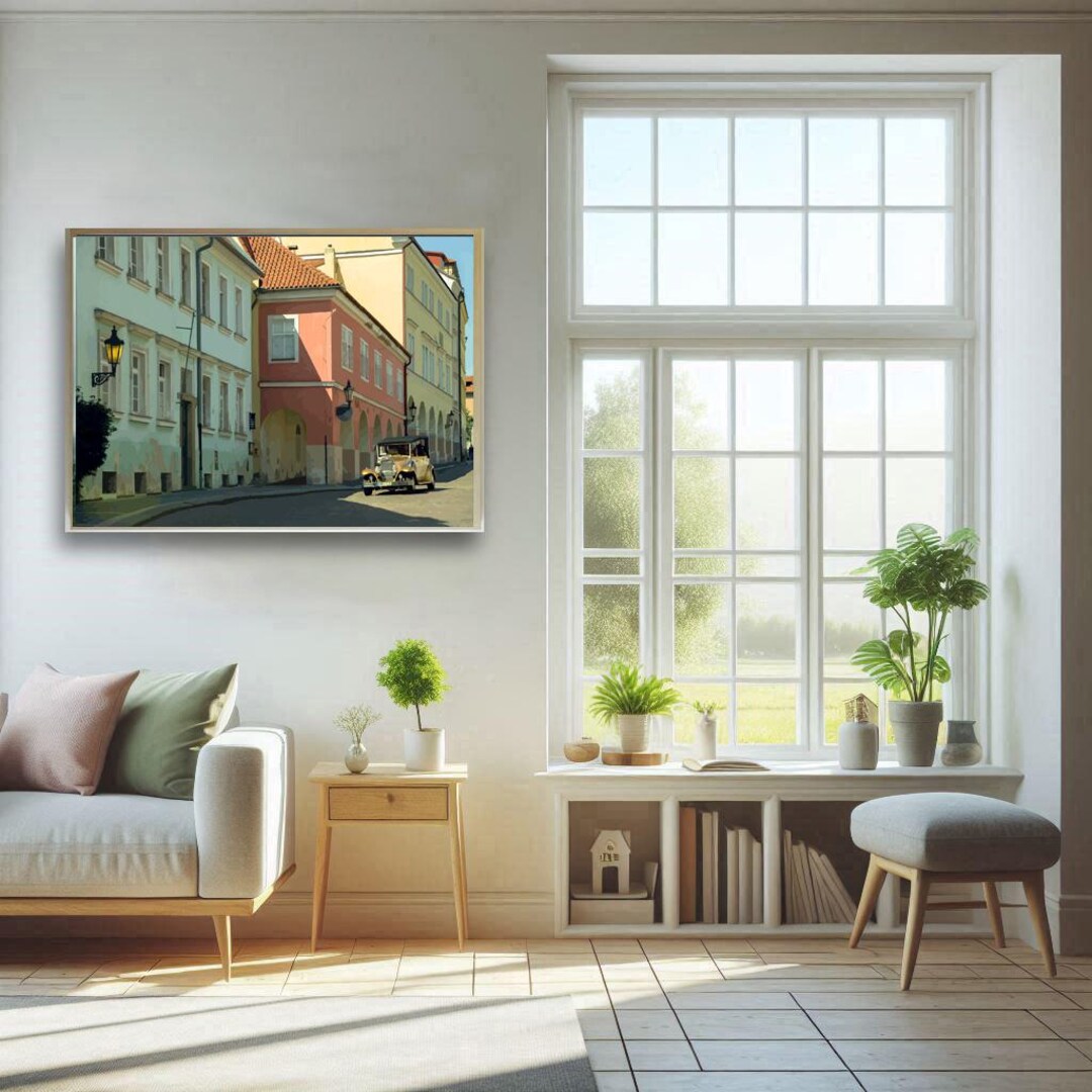 Europa - Prague - Street Scene - Old Town and Classic Car - Poster Wall ...
