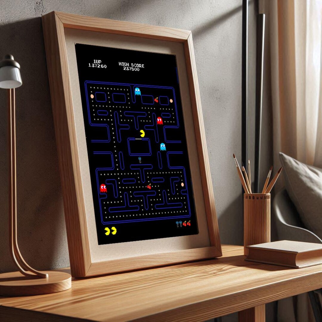 Pacman - Pixel Art Poster Inspired by Famous Retro Game - Etsy