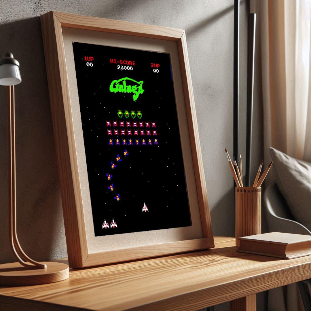 Galaga - Pixel Art Poster Inspired by Famous Retro Game - Etsy